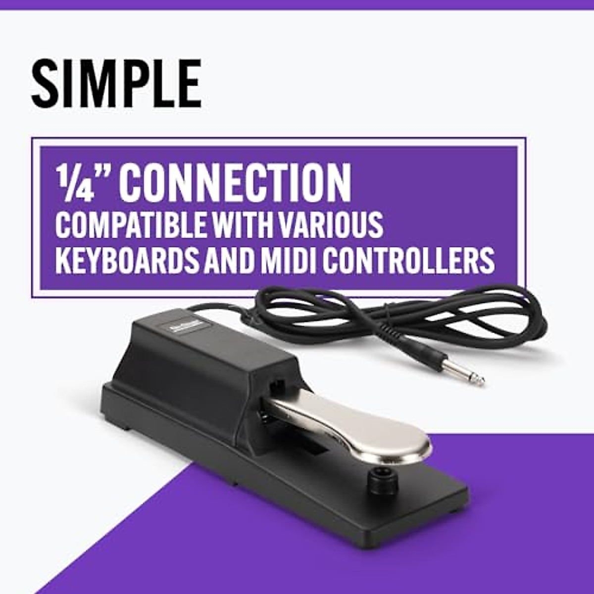 On-Stage KSP100 Universal Sustain Keyboard Pedal, Black