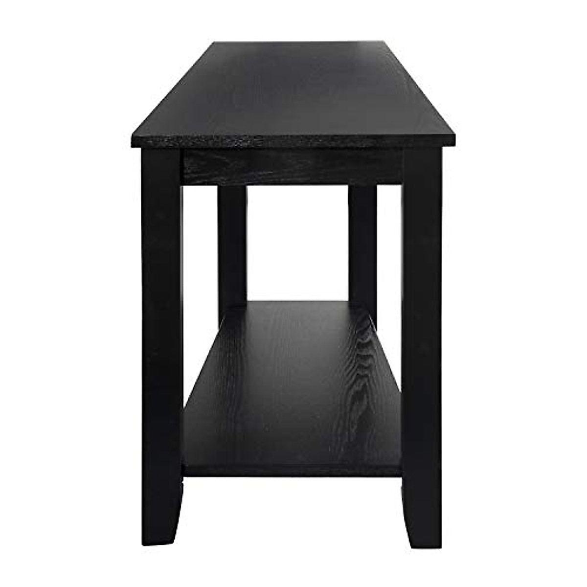 Lexicon Alder Wood Wedged Chairside Table, 16" x 24", Black