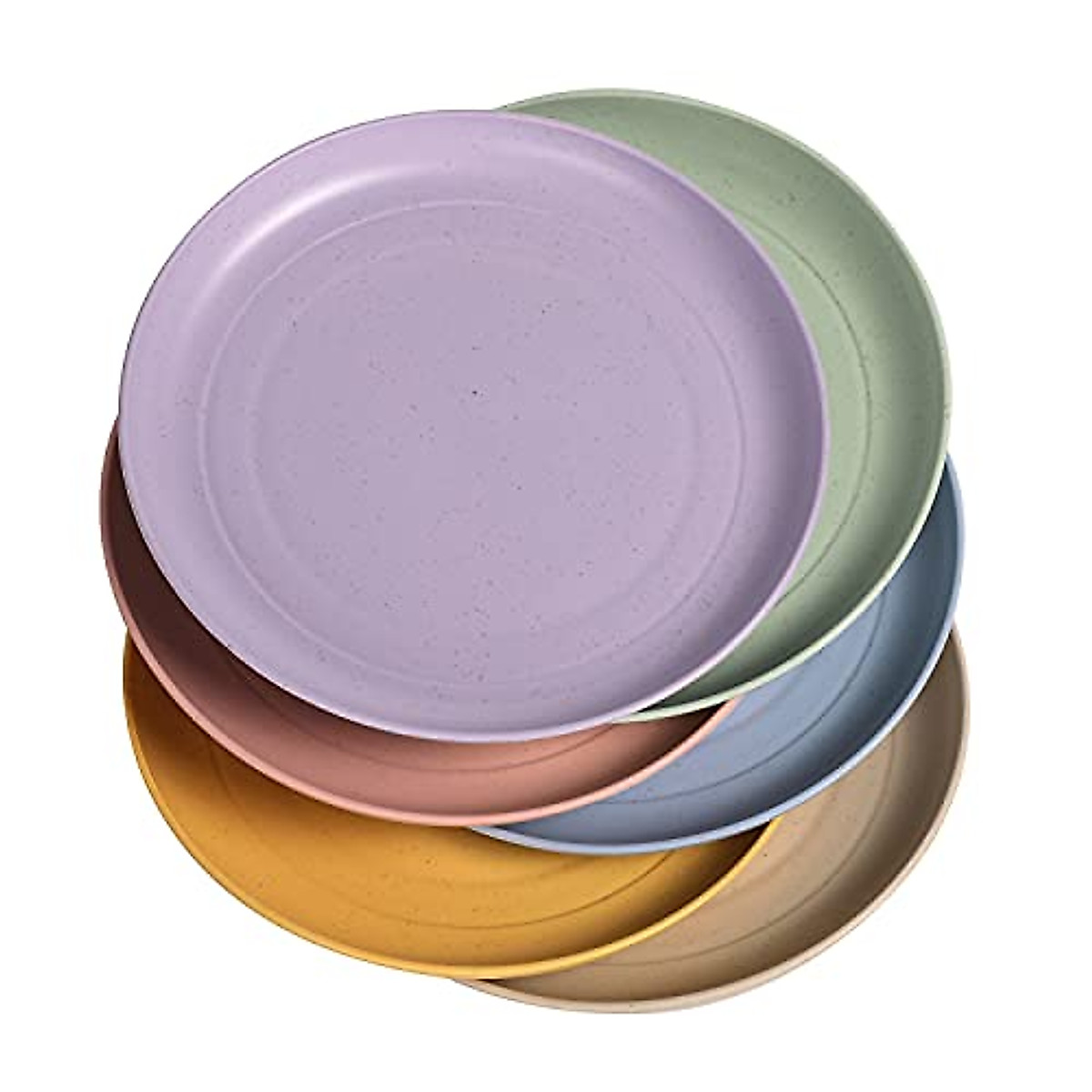 CAMBUY Wheat Straw Plates Lightweight Unbreakable Dinner Dishes Plates Set Dishwasher & Microwave Safe (Small 6 Pack 5.9')