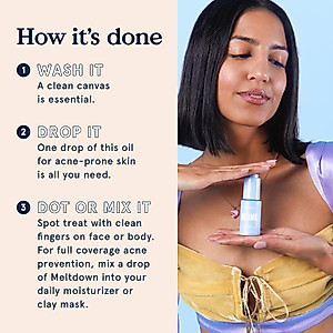 Blume Meltdown - Blue Tansy Face Oil - Acne Treatment + Pore Minimizer - Skin-Smoothing Face Serum with Black Cumin Seed & Rosehip Oil - Helps Calm Redness and Improve Texture (0.5 oz)