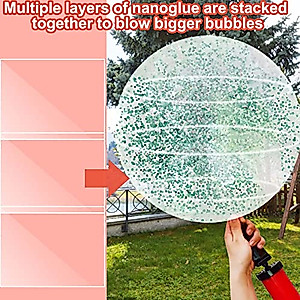 BABORUI Nano Bubbles Tape Kit, Nano Bubble Tape Toy Kit with Glitter and Inflator, Double Sided Super Elastic Bubble for Kids Girls Adult Party Favors Gifts Fidget Toy Craft
