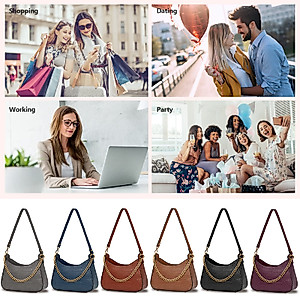 NUBILY Shoulder Bag for Women Trendy Mini Purse Small Handbag with Zipper Closure Tiny Clutch Purses