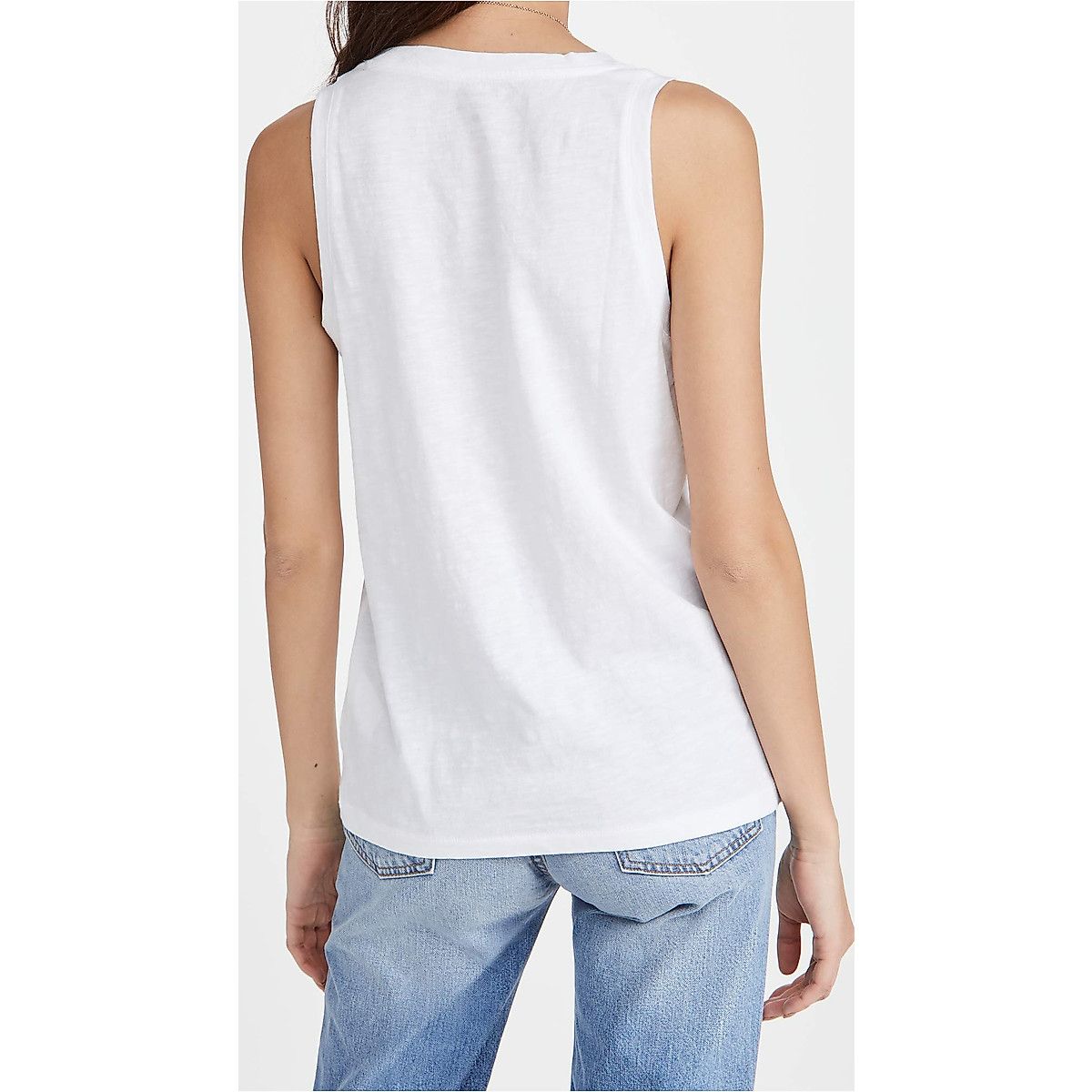 Madewell Women's Whisper Cotton V-Neck Tank, Optic White, S