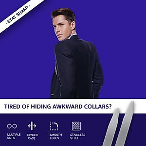 Smooth Stays 36 Quality Stainless Steel Collar Stiffeners in Box, Silver, 6-56mm & 12