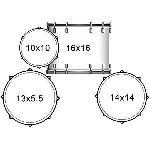 Sawtooth Command Series 4-Piece Shell Pack with 16" Bass Drum, Blue Mirror Metallic, (ST-COM-4PC-16-BMM)