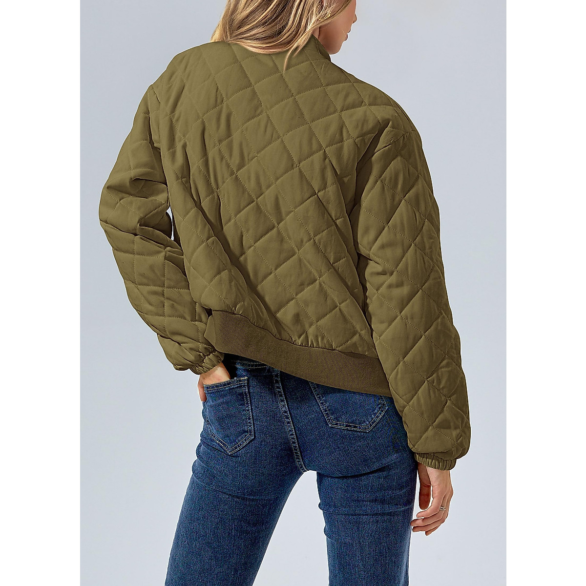 PRETTYGARDEN Women's 2024 Winter Trendy Jackets Button Down Long Sleeve Padded Warm Outerwear Fashion Coats with Pockets (Army Green,Small)