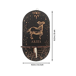 DECHOUS 2pcs Wooden Crystal Shelf Display Antique Stone Display Rack Essential Oil Holder Bohomian Wall Decor Witch Supplies for Stone Stone Bottle