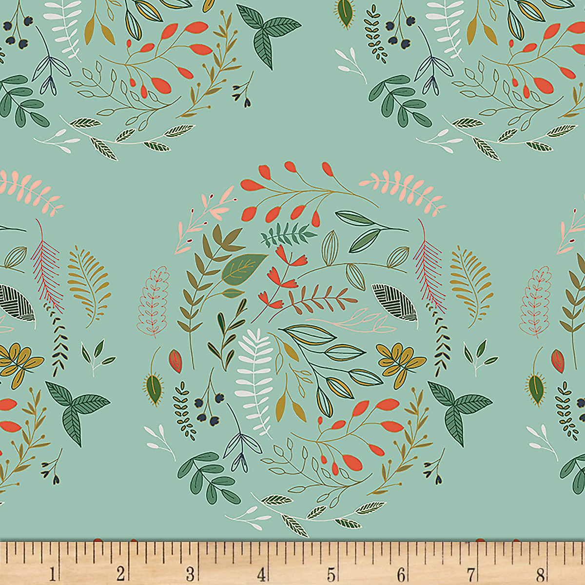 Art Gallery Fabrics Art Gallery Fusion Wreathed Woodlands Fabric, Green