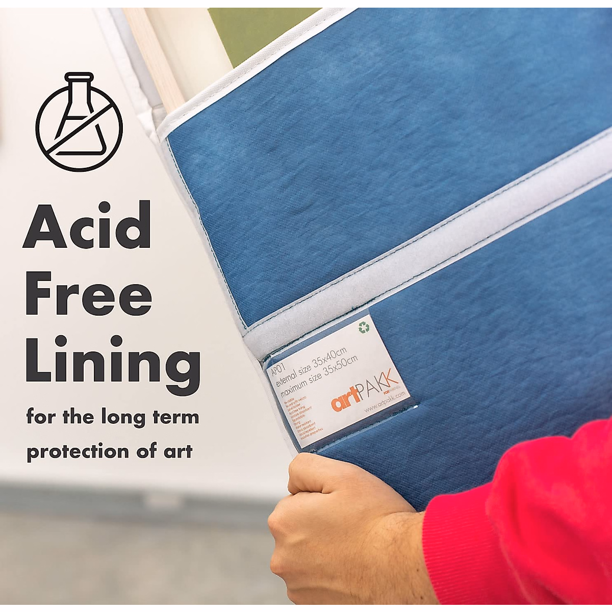 ARTPAKK | Protective Storage, Shipping, Packing | 57 1/16" x 78 3/4" - AP10 | Reusable, Waterproof & Acid-Free Lining | Large Framed Painting & Canvas Archival Portfolio | Eco Bubble Wrap Alternative