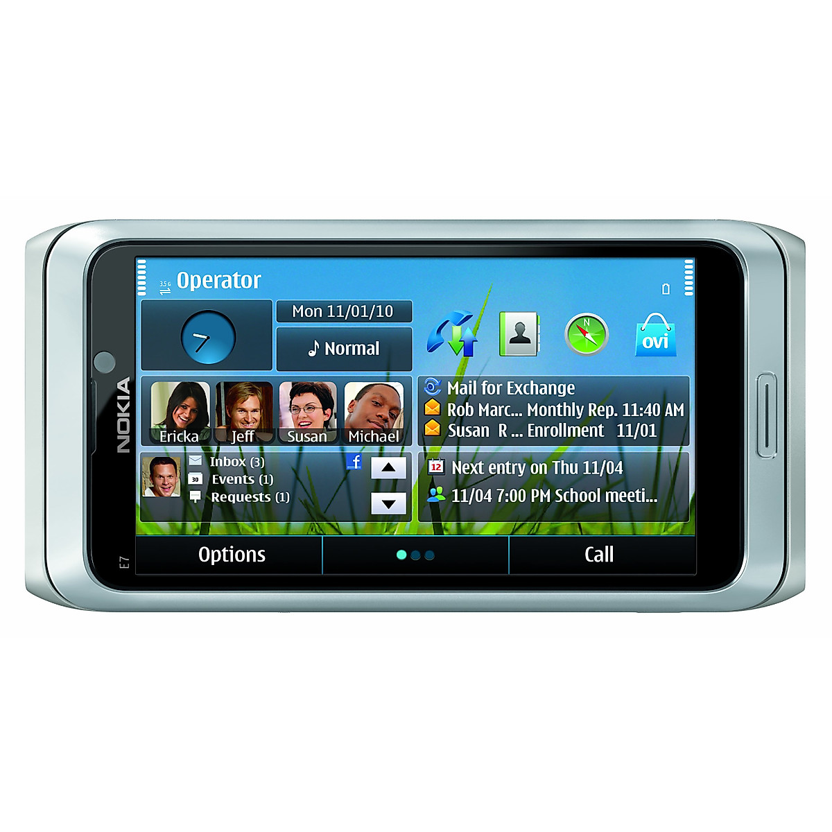 Nokia E7-00 Unlocked GSM Phone with Touchscreen, QWERTY Keyboard, Easy E-mail Setup, GPS Navigation, 8 MP Camera--U.S. Version with Warranty (Silver)