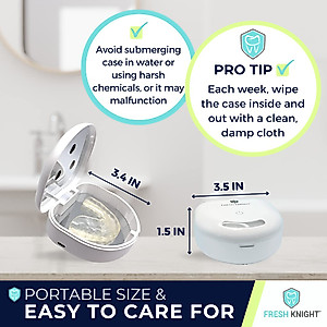 FRESH KNIGHT UV Retainer Case | UVC Retainer Cleaner, Disinfects Cleans and Removes Odors, Mouth Guard Case, compatible for Invisalign Case, Retainer Cases | Fresh Case