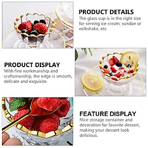 Cabilock Clear Tumblers Clear Pudding Bowls Ice Cream Cup Paper Cup Glass With Cover Mini Measuring Cups Glass