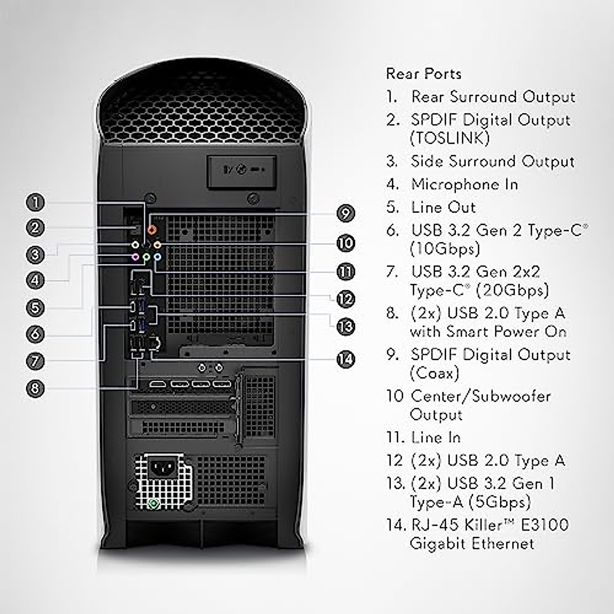 Alienware Aurora R15 Gaming Desktop - Intel Core i9-13900F, 32GB DDR5 RAM, 1TB SSD, NVIDIA GeForce RTX 4070 Ti GDDR6X, Liquid Cooling, Windows 11 Home - Dark Side of The Moon