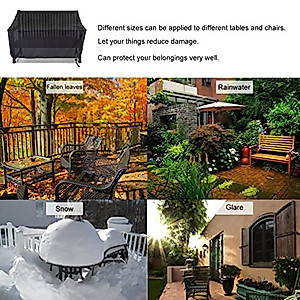 Aipwerer Patio Furniture Covers Black Garden Patio Sofa,Loveseat Bench Cover Heavy Duty Waterproof Table,Wind-Proof,With Anti-Ultraviolet Silver Coating Outdoor Furniture Set Covers (74.8in*26in*35in)