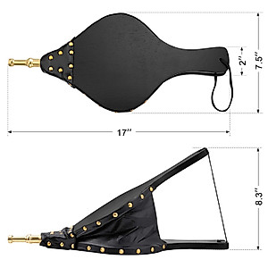 Amagabeli Fireplace Bellows 17"x 7.5" Large Wood Air Blower Cast Nozzle for Outdoor Camping BBQ Grill Chimney Hand Bellow Pump Pit Barbeque Fire Tools Accessories with Hanging Strap (Black)