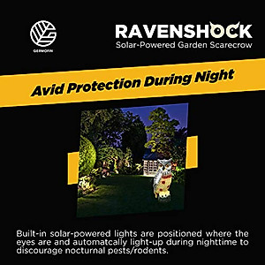 GERMOFIN Hausse 2 Pack Bird Scarecrow Fake Horned Owl Decoy, Nature Enemy Pest Repellent for Outdoor Garden Yard