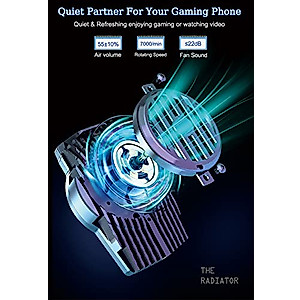 Phone Cooler for iPhone, Gaming Phone Cooling Accessories, Phone Fan Radiator for Phone Width from 2.6" to 3.5", Cell Phone Game Semiconductor Heatsink for Gaming, Live Streaming, Watch Videos -Black