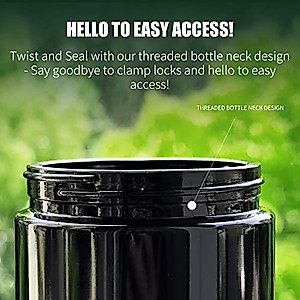 AFOKAR Airtight Storage Container 1 Oz (500mL), Air Tight Storage Container with Lid and Silicone Sealing Liner - Keep Goods Fresh for Months, Airtight Jar with UV Protection