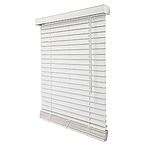 CHICOLOGY Faux Wood Blinds , Window Blinds , Wood Blinds , Window Shades , Window Treatments , Blinds & Shades , Window Shades For Home , Wooden Blinds , Basic White , 34"W X 60"H