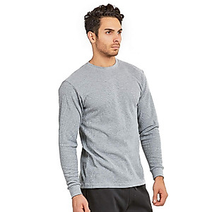 Men's Classic Waffle-Knit Heavy Thermal Top (M, Heather Gray)