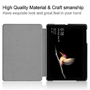 Gylint Case for Surface Go 4 2023 /Go 3 2021 /Go 2 2020 /Surface Go 2018, Slim Fit Leather Smart Case Cover with Pencel Holder for Microsoft Surface Go Flower