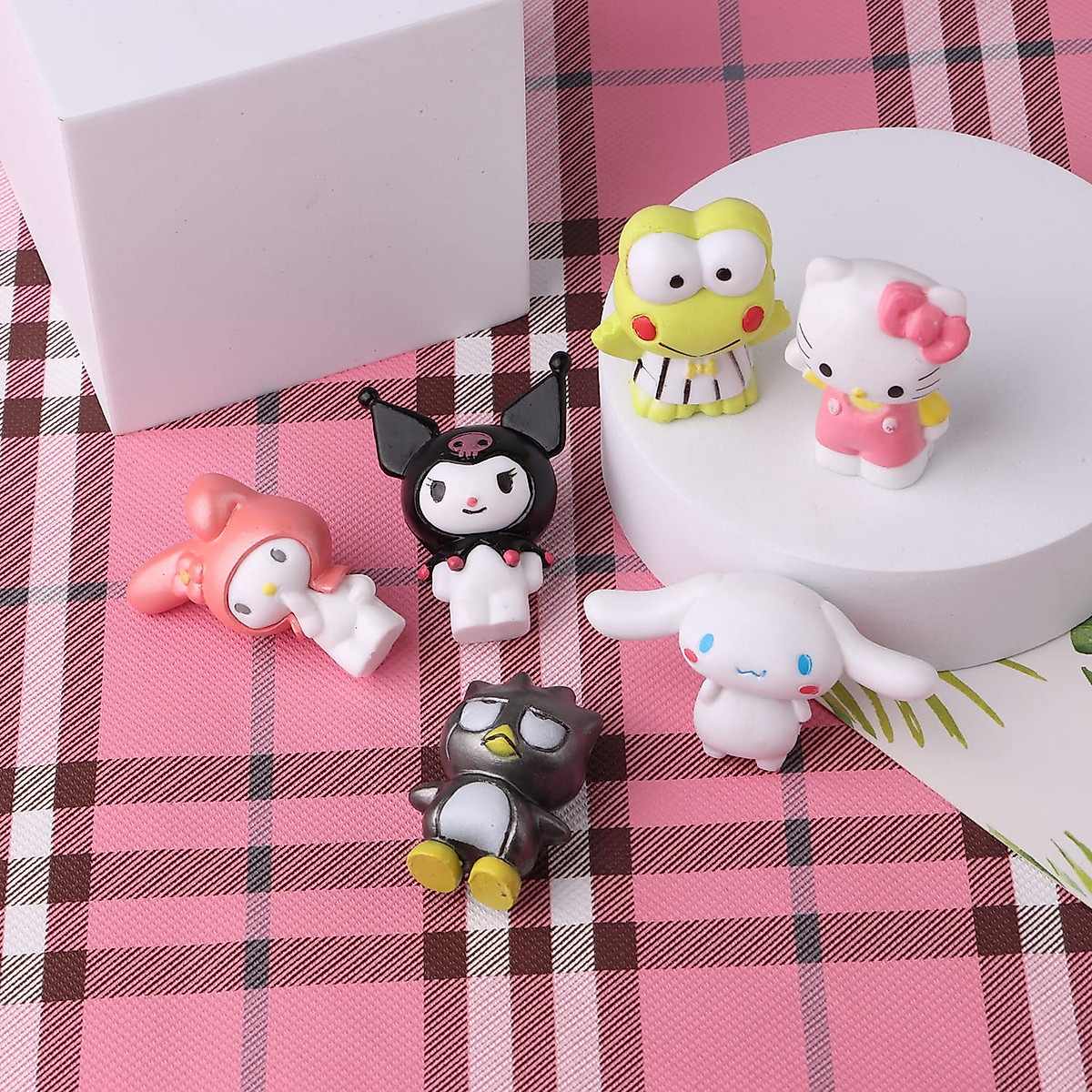 6 Pack Cute Cartoon Birthday Cake Topper, Kids Birthday Party Supplies Decorations,Bouquet,Charms