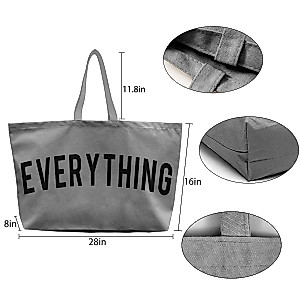 LLYLIU Canvas Tote Bag - Extra Large Shopping Beach Totes Bags Reusable Big Grocery Bag 28" x 8" x 16"