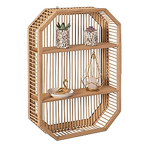 Vintiquewise Decorative Rectangle Display Shelf with 2 Shelves for The Dining Room, Living Room, or Office.