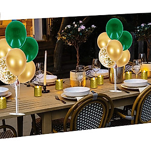 Graduation Decorations 2023 Green Gold/Green Gold Balloons/Green Gold Birthday Party Decorations 2 Set Table Centerpiece Balloons Stand Kit 15pcs for Summer Spring Green Gold Party Decorations