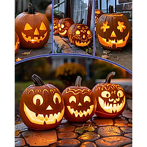 Luditek Pumpkin Carving Kit, 11 Pieces Halloween Jack-O-Lanterns Professional Stainless Steel Pumpkin Carving Tools, Pumpkin Cutting Supplies Tool Kit Halloween Gifts for Adults Kids