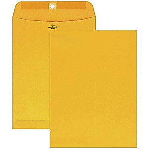 Mead Letter Size Mailing Envelopes, Clasp Closure, All-Purpose 24-lb Paper, 9" X 12", Brown Kraft Material, 20/Pack (76020)