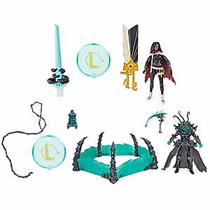 League of Legends, 2-Pack, Official 6-Inch Senna and Thresh Collectible Figures, Glow-in-The-Dark with 4 Accessories, The Champion Collection, Collector Grade, Ages 14 and Up
