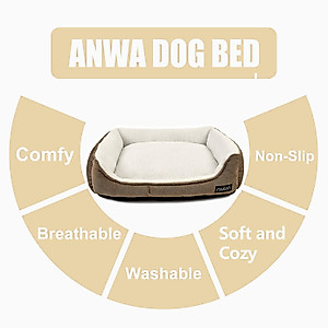 Durable Dog Bed Machine Washable Medium Dog Bed Square, Comfortable Puppy Dog Bed Medium