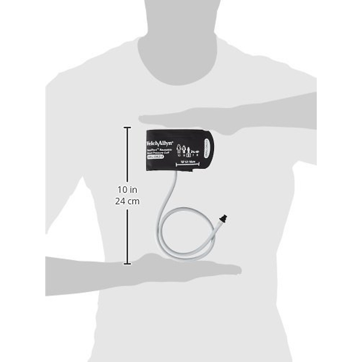 Welch Allyn REUSE-08-1TP FlexiPort Reuseable Blood Pressure Cuffs with One-Tube Tri-Purpose Connectors, Small Child, Size 8