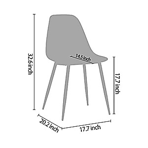 CangLong Dining Mid Century Modern DSW Hollow Back Design Plastic Shell Armless Side Chair with Metal Legs, Set of 4, White