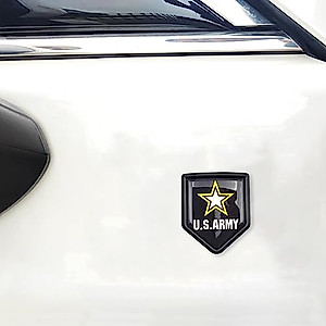 Overdecor US Army Flag Decal Sticker Military Emblem Chrome Shield Flags for Car Bumper (2 Pack)