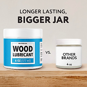 IMPRESA Wood Lubricant for Home DIY Projects - Multi-Purpose Semi Paste Wax for Wood - Drawer & Door Hinge Lubricant - Loosen Drawer Slide - Restore & Preserve Wooden Slide -Non Spray Lubricant - 6oz