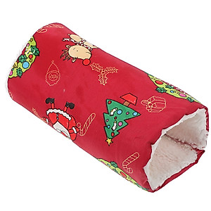 UKCOCO Ferret Toys Hamster Tunnel Plush Hamster Play Tunnels Christmas Warm Tunnel Living Habitats Small Animal Hideout Tubes Bed Toy for Rat Hedgehogs Gerbil Indoor Hammock