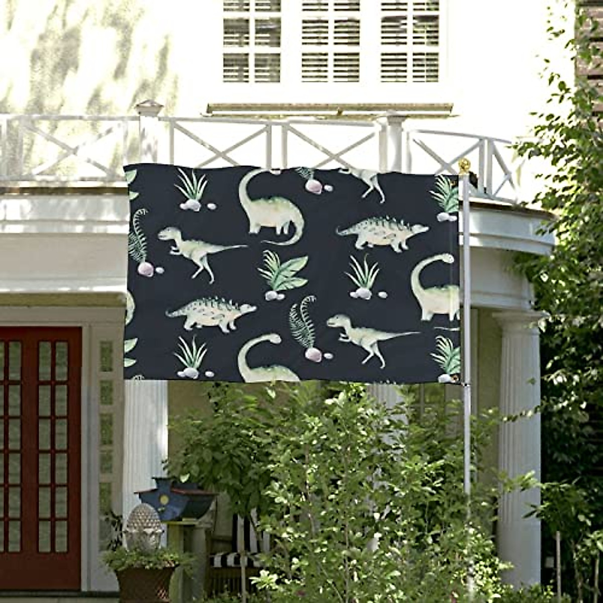Cute Cartoon Baby Dinosaurs Flags Decorative Funny Banners for Outside House Dorm Room Parties