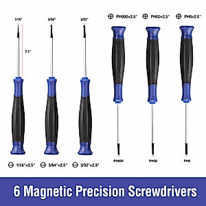 WORKPRO Magnetic Screwdriver Set, 16-Piece Torx Slotted Phillips Precision Screwdrivers with Magnetizer, Organized in Blow Mold Case, for Home Repair and DIY Projects