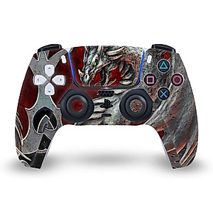 Head Case Designs Officially Licensed Christos Karapanos Talisman Silver Art Mix Vinyl Faceplate Sticker Gaming Skin Decal Cover Compatible With Sony PlayStation 5 PS5 DualSense Controller