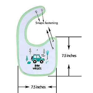 Maiwa 6 Pack Waterproof Cotton Baby Bibs with Snaps for baby boys girls teething drooling and feeding
