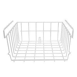 DOITOOL Under Cabinet Shelf Basket Organizer Rack Under Cabinet Drawer Organizer under Cabinet Storage Organizer Self Adhesive under Desk Drawer Desk Accessories Organizer