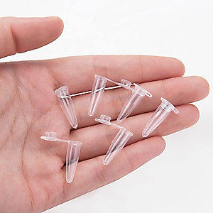 BKMAMLAB 0.2ml Microcentrifuge Tubes 1000 Pieces, EO Sterilized Plastic Small Vials with Caps for Sample Storage without Leakage(1000)