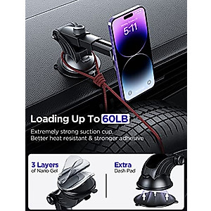 TIKECO for MagSafe Car Mount Charger, 15W Fast Charging Magnetic Wireless Car Charger Air Vent Dash Windshield Car Phone Holder Mount for iPhone 15/14/13/12 Series and MagSafe/Magnetic Cases