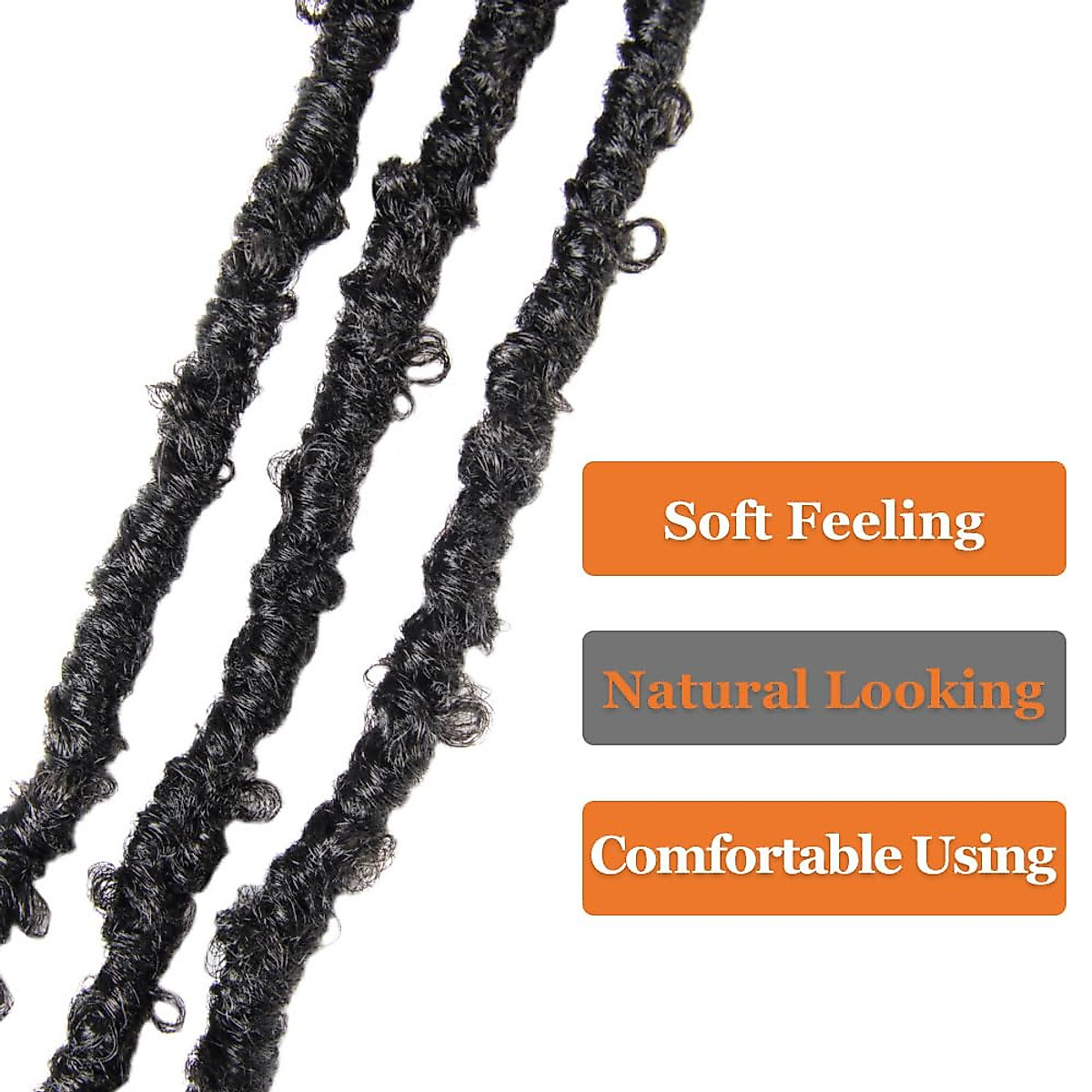 Osuntress Handmade Butterfly Locs Crochet Hair 30 Inch 7 Packs Long Light Weight Distressed Butterfly Faux Locs 1B(Natural Black)