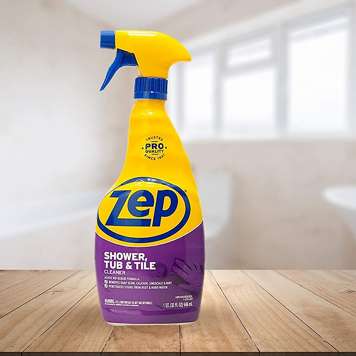 Zep Shower Tub and Tile Cleaner 32 oz ZUSTT32PF (Case of 2) - No Scrub Pro Formula Breaks up Tough Buildup on Contact