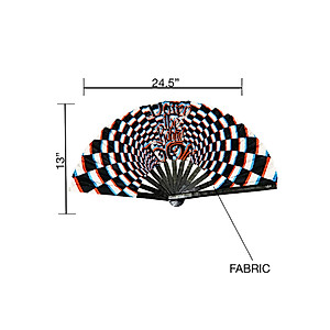 LASR Psychedelic Rabbit Festival Hand Fan, Multi, Rave Gear, Exclusive