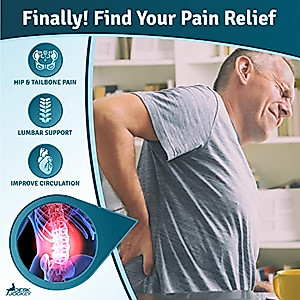 Large Seat Cushion for Wheelchairs, Office Chairs and Recliners - 19.5 x 17 x 3.5 Inch Large and Soft Cushion for Users up to 300lbs - Relieves Sciatica, Tailbone and Back Pain