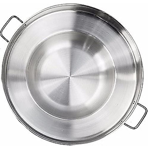 ROY Large Mexican Style Wok Comal Cazo Griddle Fryer Chicharron Deep Fry Pan Stainless Steel For Carnitas Panza Abajo 16In Paella